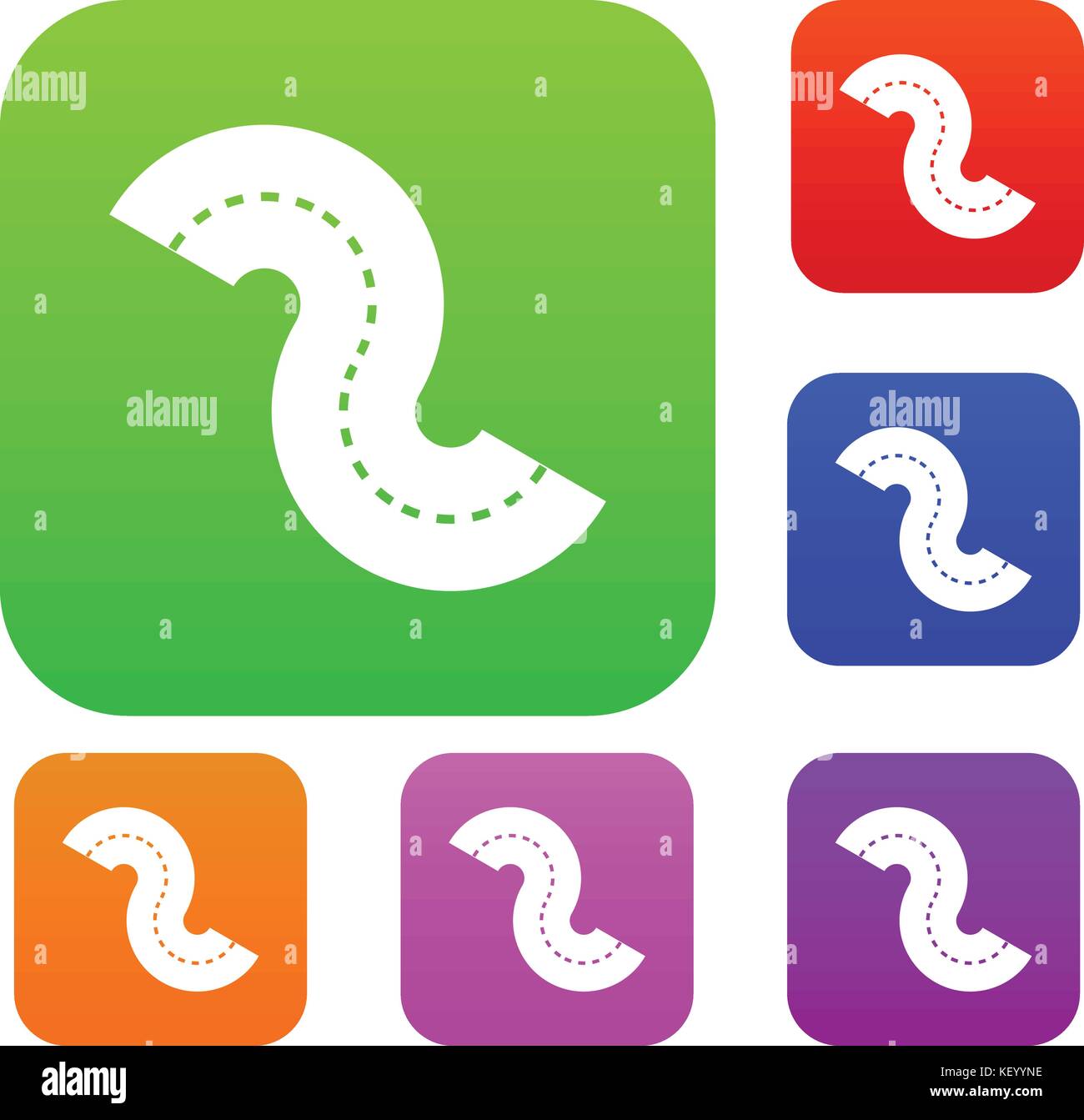 Zigzag road set color collection Stock Vector Image & Art - Alamy