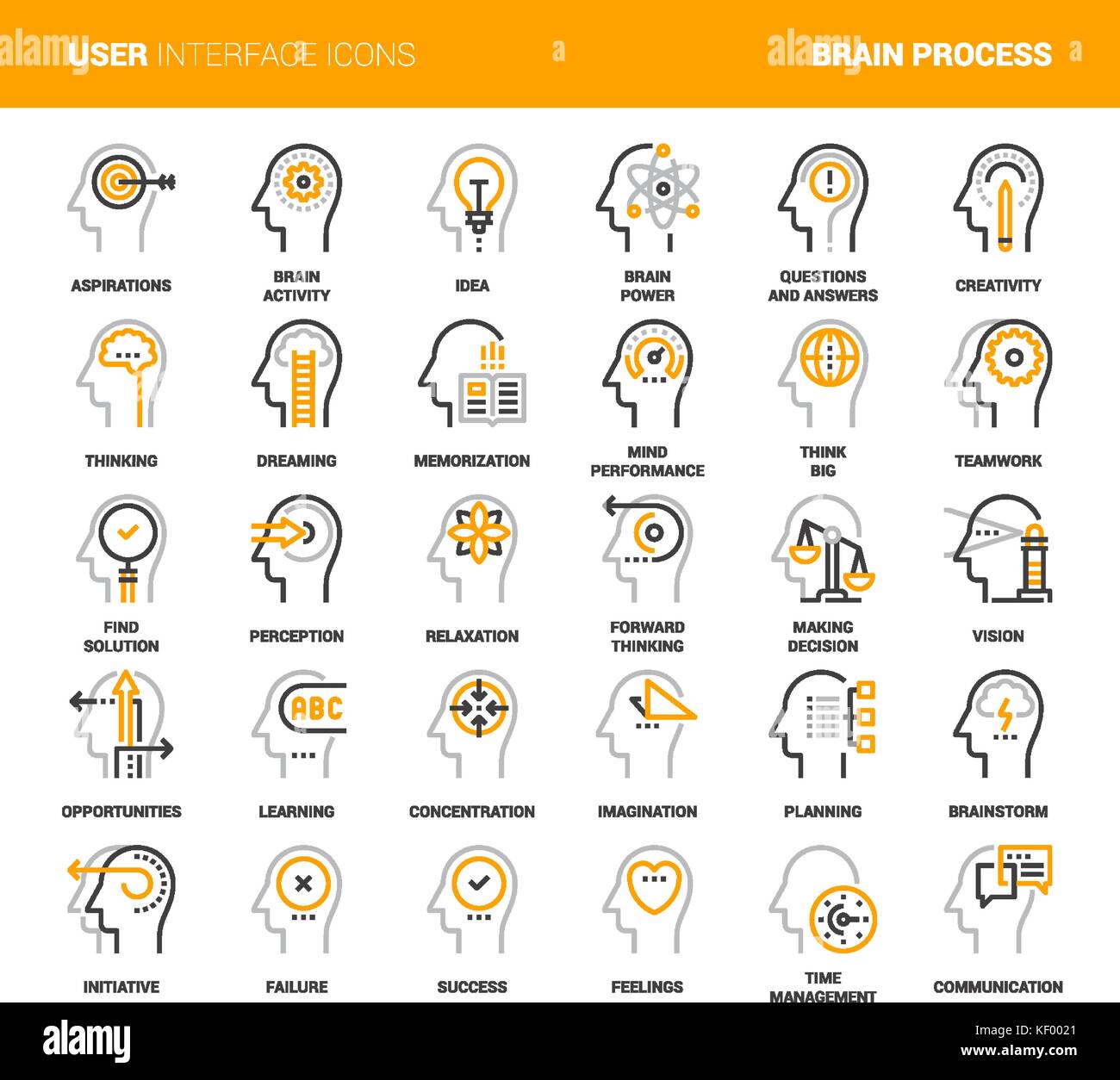 Thinking and brain process Stock Vector Image & Art - Alamy
