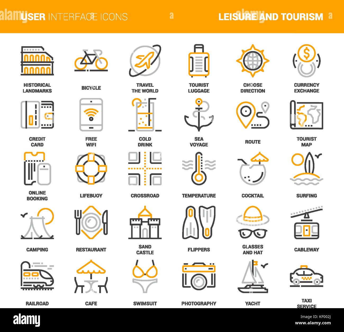 Leisure and Tourism Icons Stock Vector Image & Art - Alamy