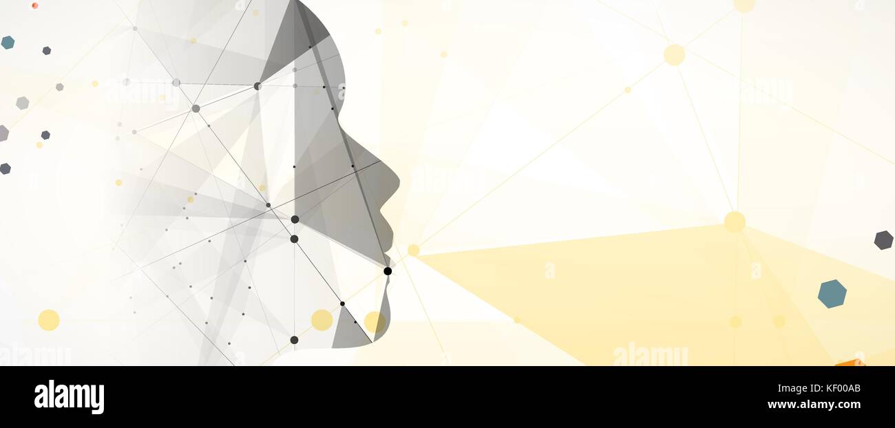 Abstract Artificial intelligence. Technology web background. Virtual ...