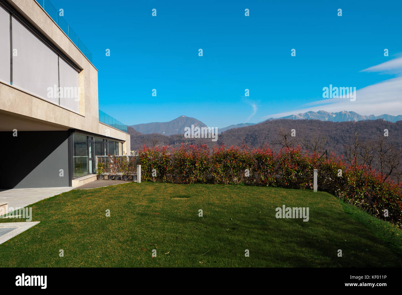 Close up of exterior home with garden. Nobody inside Stock Photo - Alamy