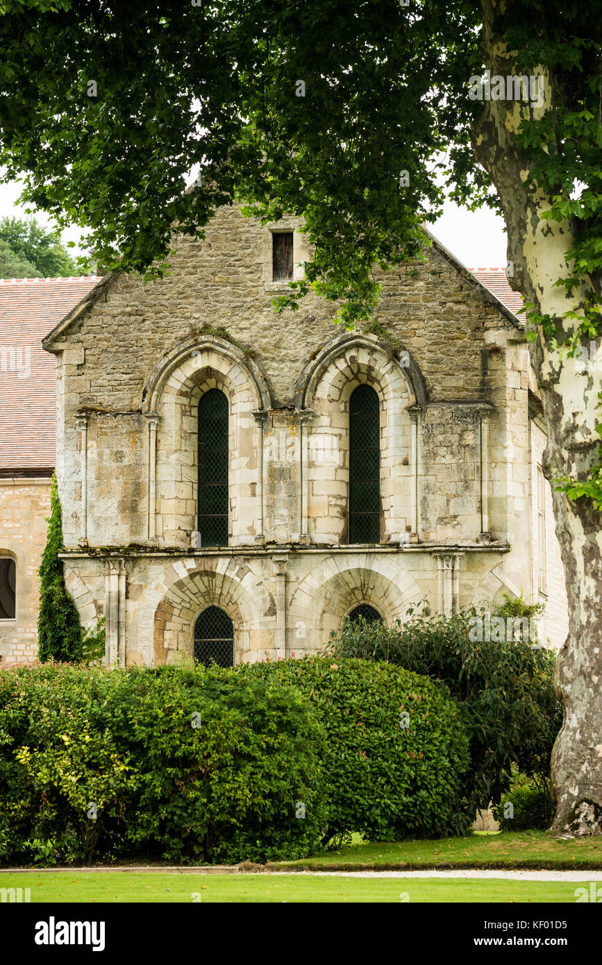 View of famous Cistercian Abbey of Fontenay, a UNESCO World Heritage ...