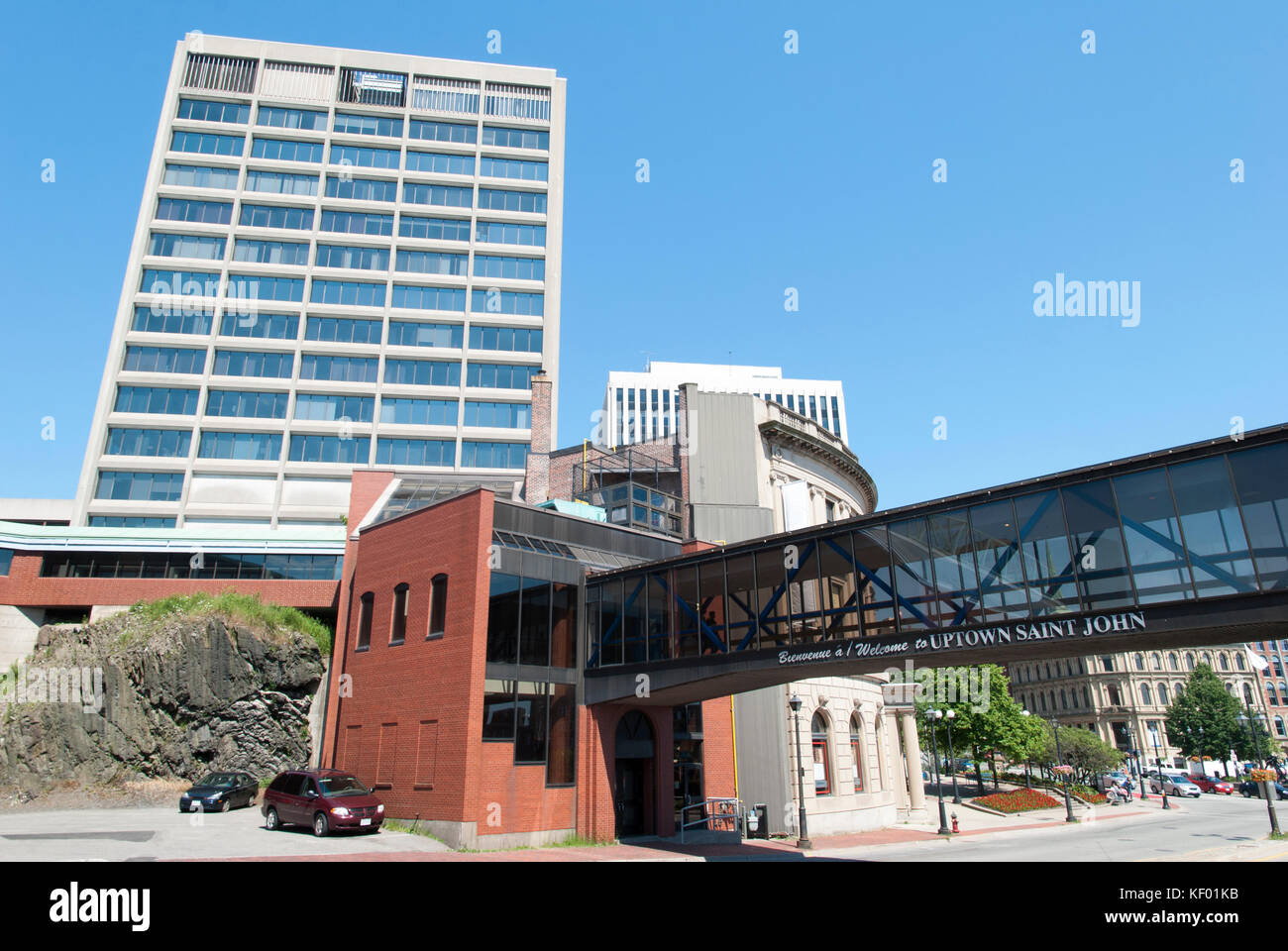 The welcome sign at the entrance to Saint John town center (New ...