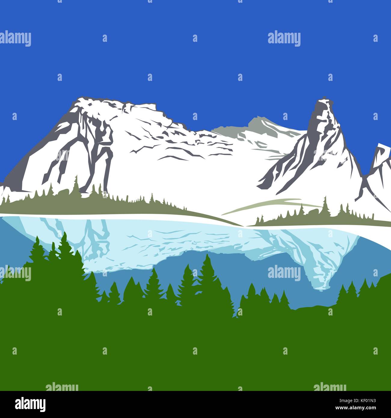 View mountain forest Stock Vector Images - Alamy