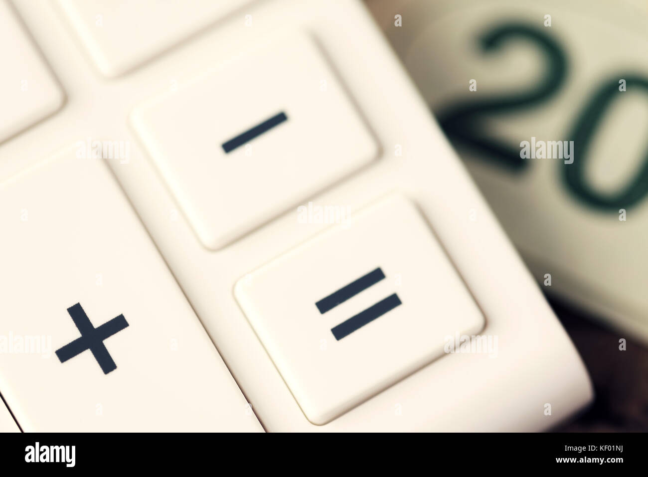 Calculator Money Bill Plus Twenty Stock Photo - Alamy