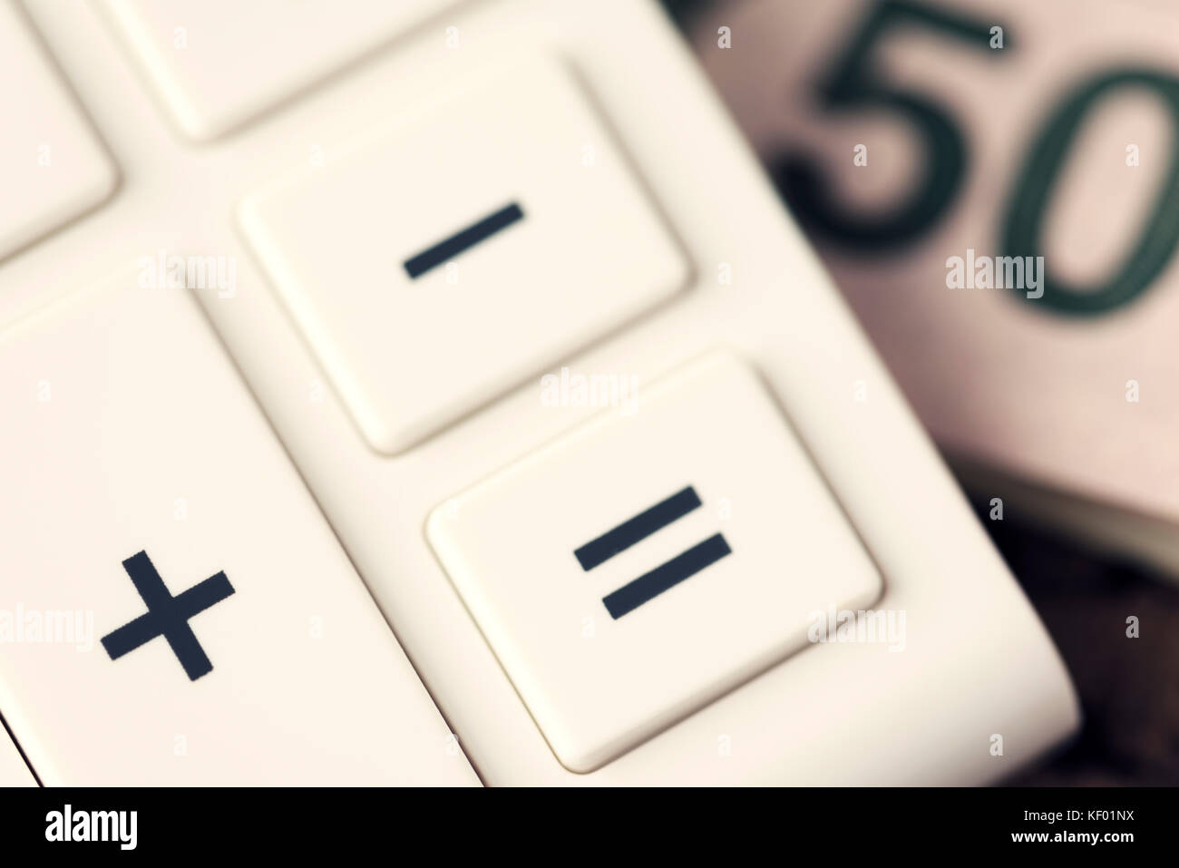 Money Calculator Bill Plus Stock Photo - Alamy