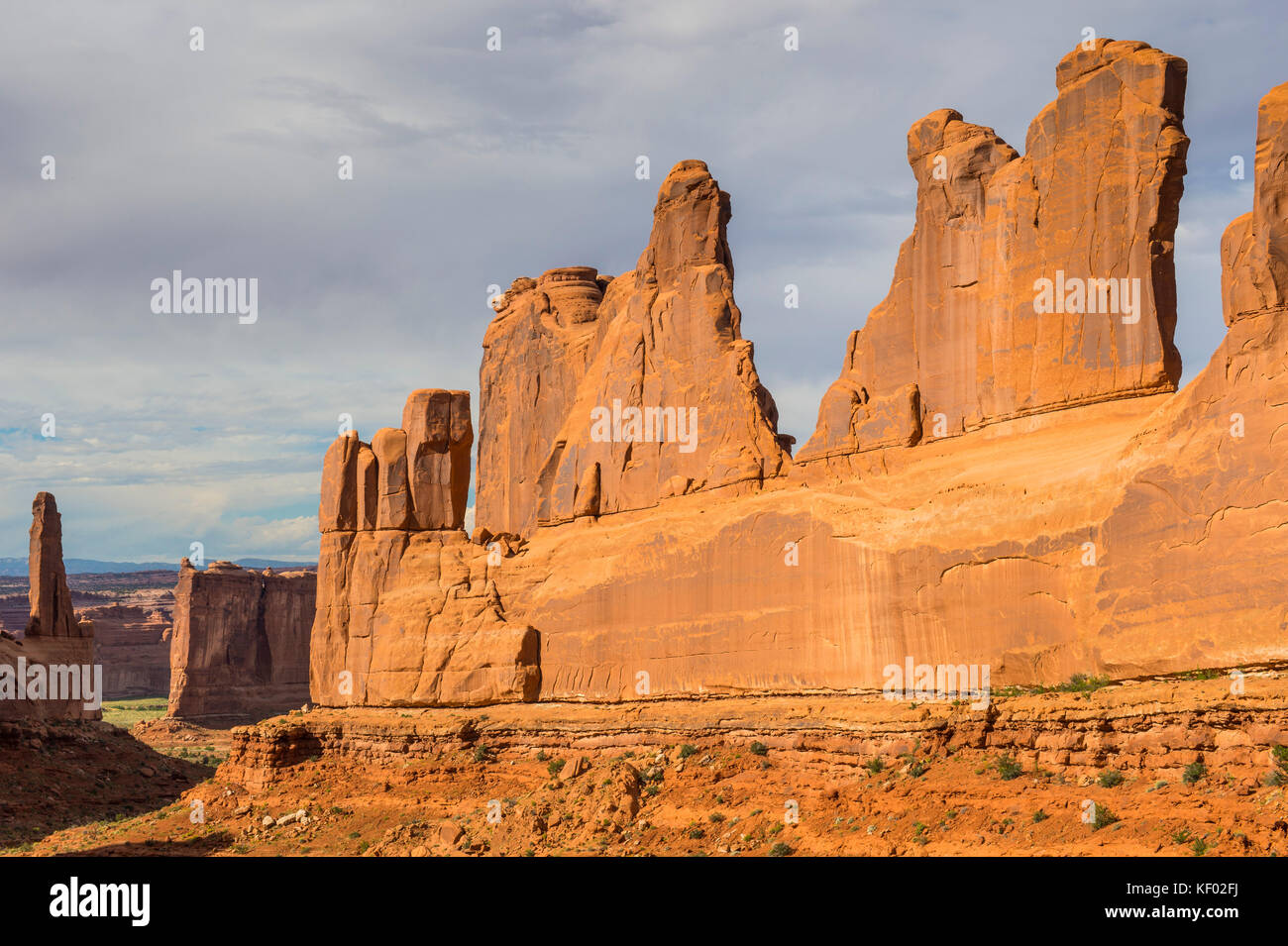 Stone wall of the window section, Arches National Park, Utah, USA Stock ...