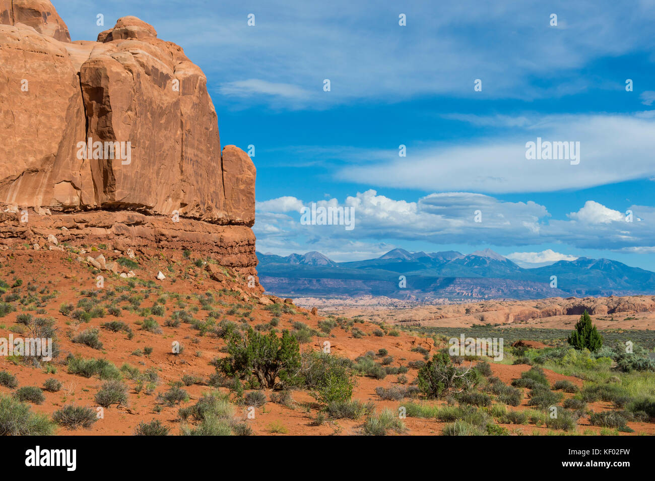 Stone wall of the window section, Arches National Park, Utah, USA Stock ...