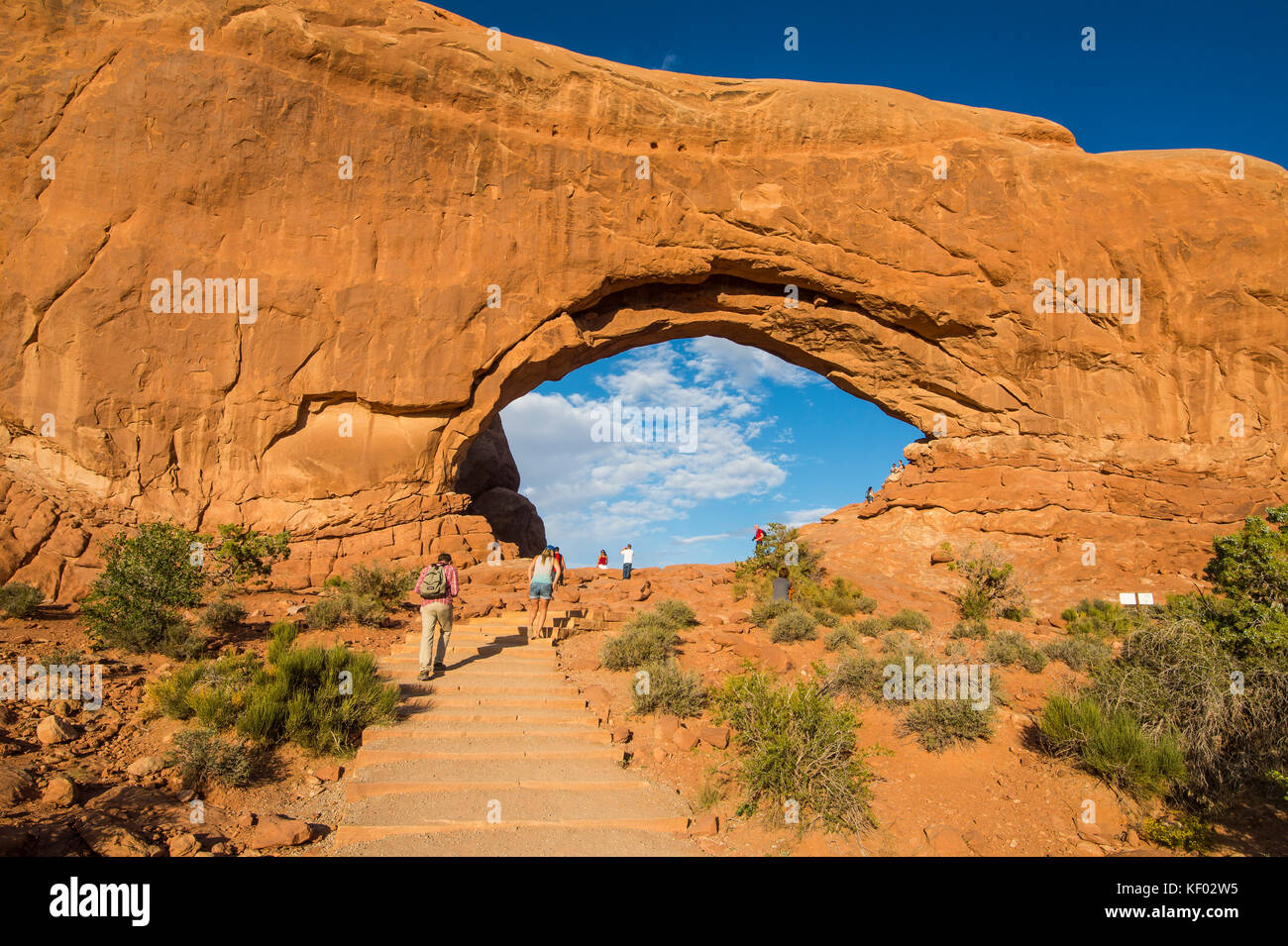 North window arch in the Arches National Park, Utah, USA Stock Photo ...