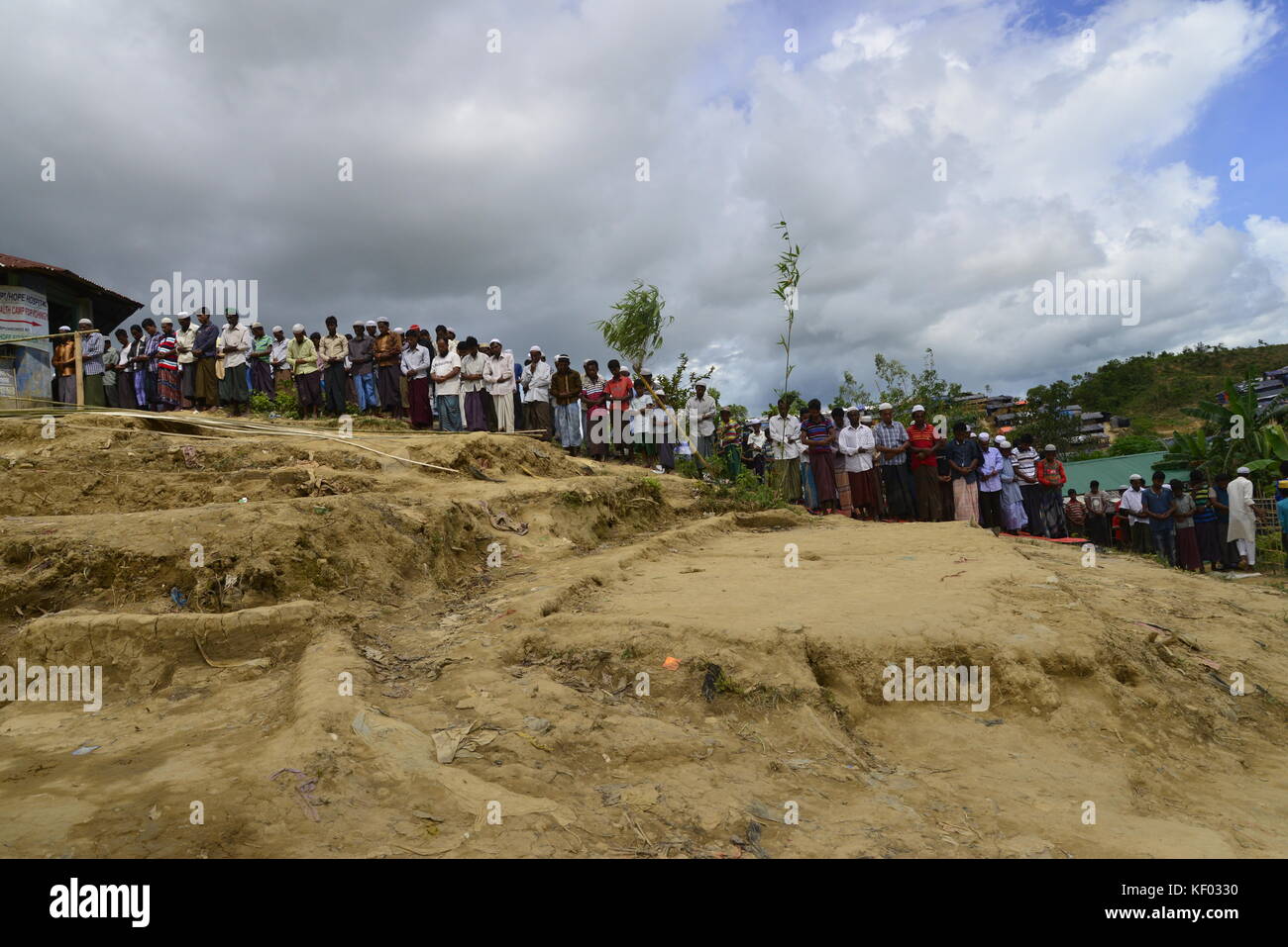 Rohingya refugees Friday pray in open Place at the palongkhali ...