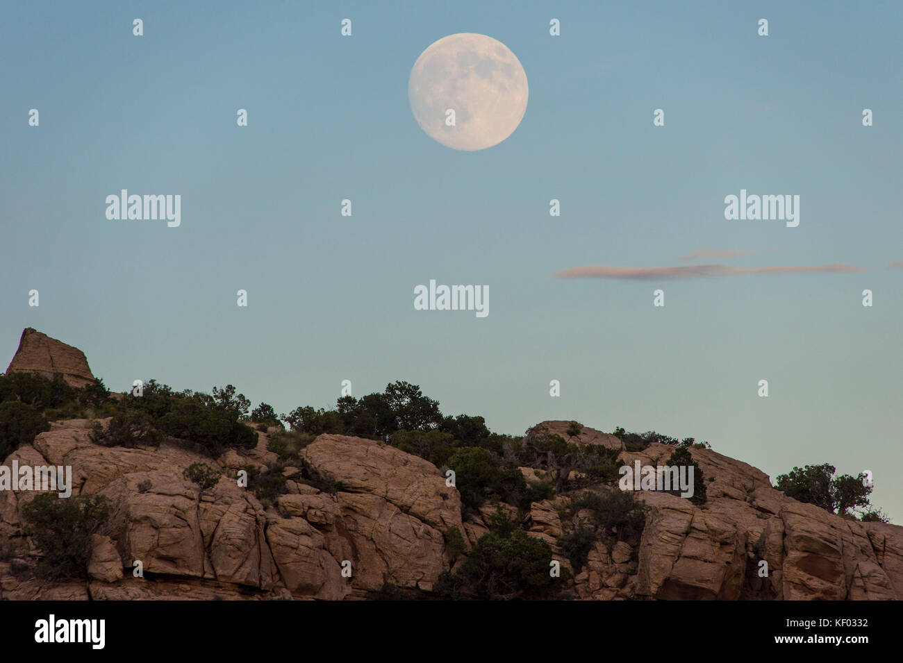Full moon over fiery furnace a maze like passageway, Arches National ...