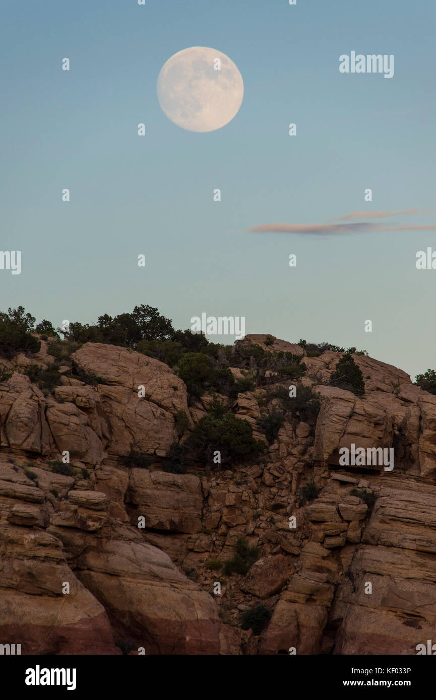 Full moon over fiery furnace a maze like passageway, Arches National ...