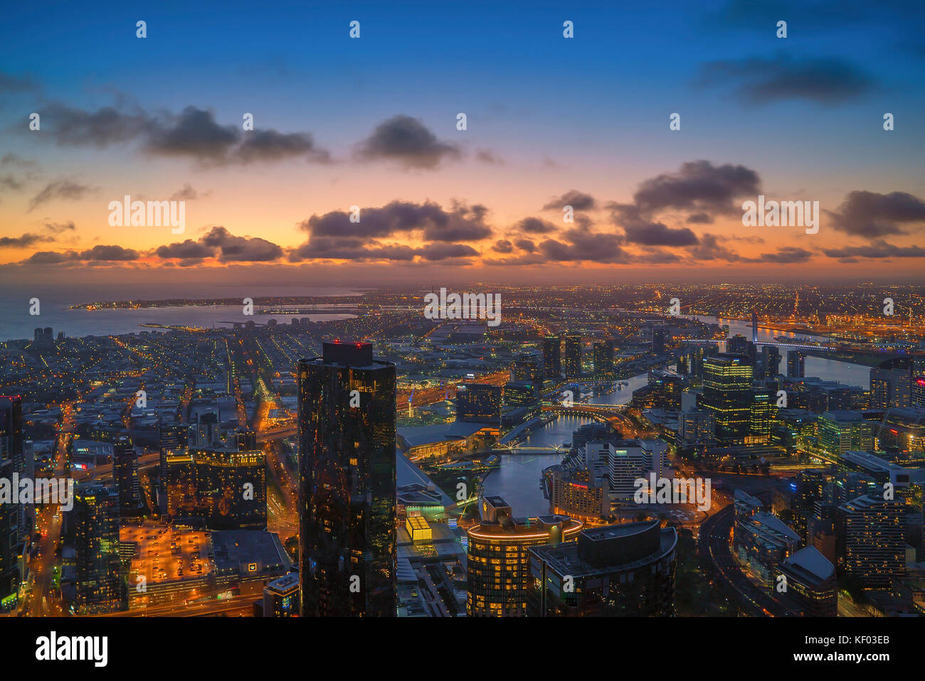 Melbourne aerial view sunrise hi-res stock photography and images - Alamy