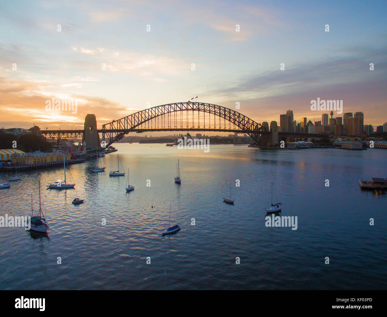 Harbour bridge sydney drone aerial hi-res stock photography and images ...