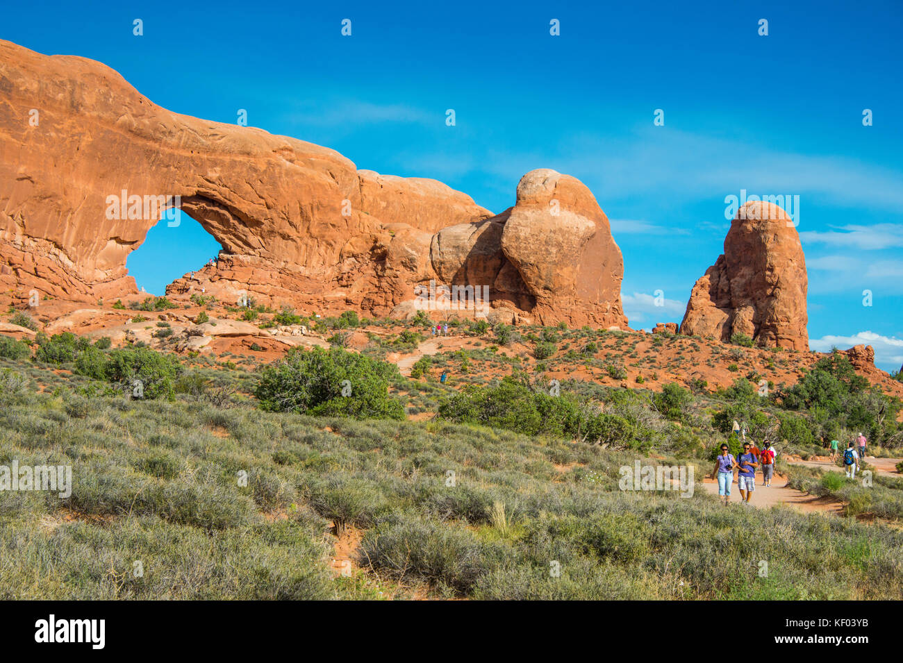 North window arch in the Arches National Park, Utah, USA Stock Photo ...