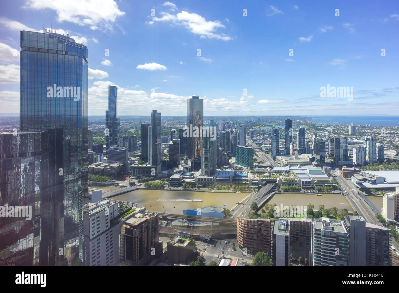 Aerial View Of Melbourne City Stock Photos & Aerial View Of Melbourne ...