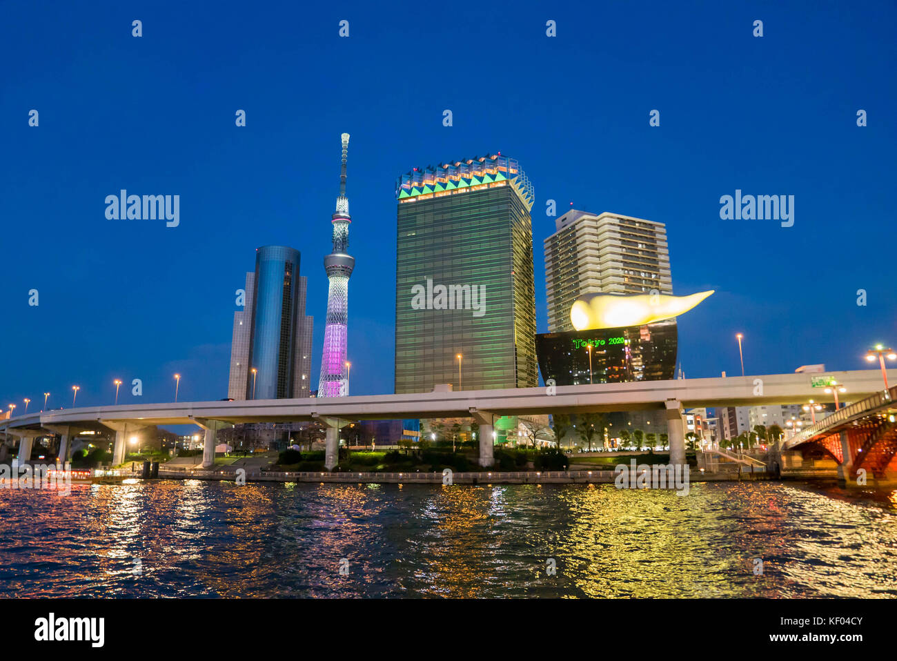 Tokyo Sky Tree at Sunset Blue Hour Night Stock Photo - Alamy