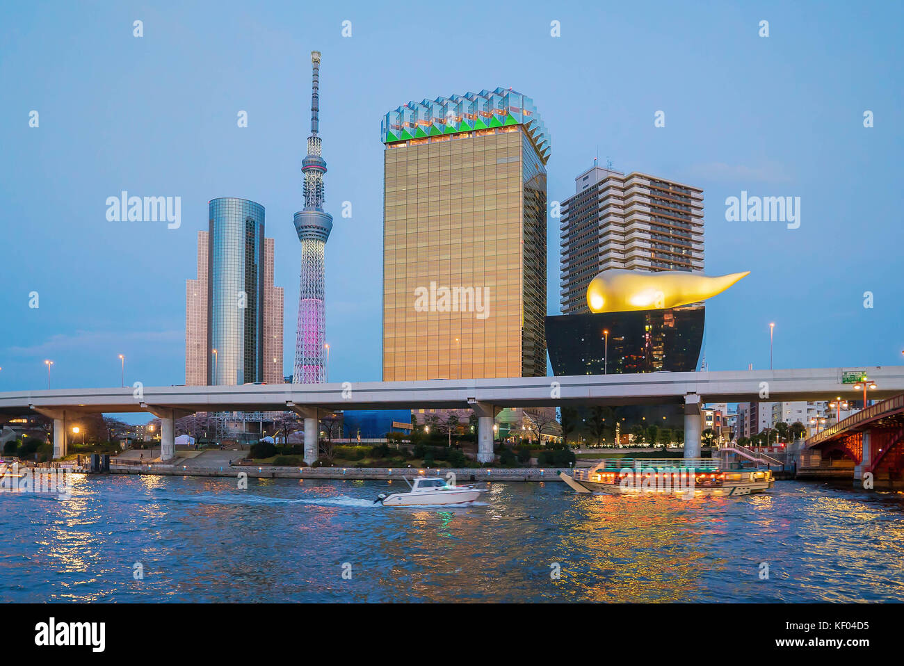 Tokyo Sky Tree at Sunset Blue Hour Night Stock Photo - Alamy