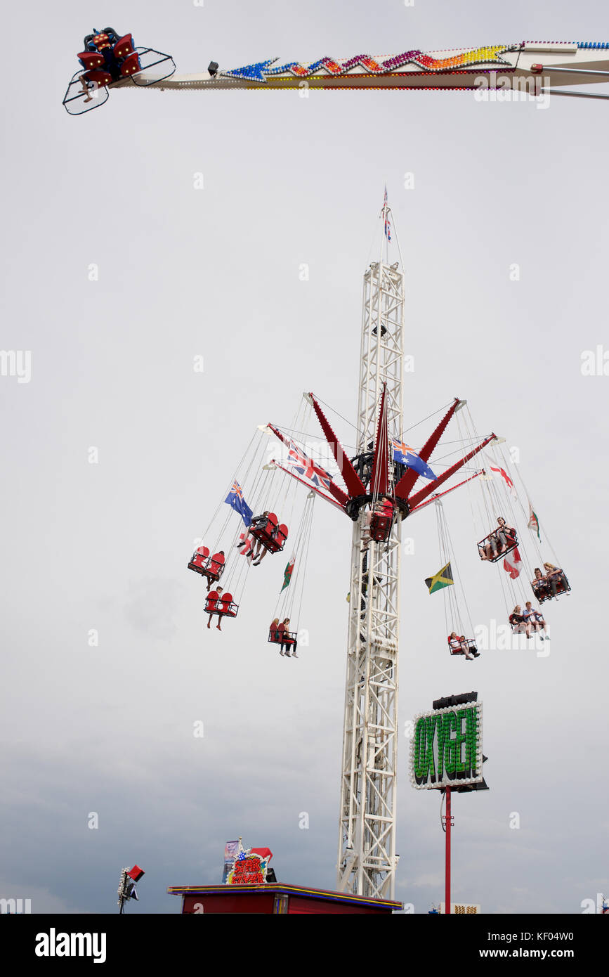 Fairground ride shot from below Stock Photo - Alamy