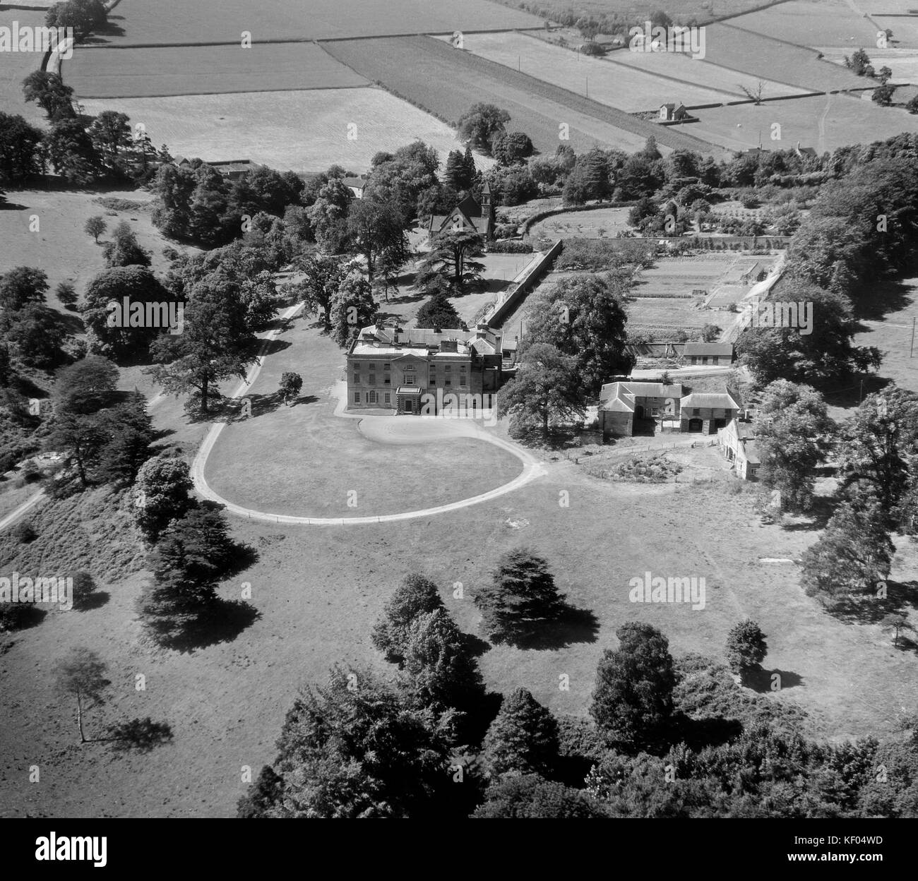 Alderwasley Hall, Derbyshire. The late 18th century main house forms ...