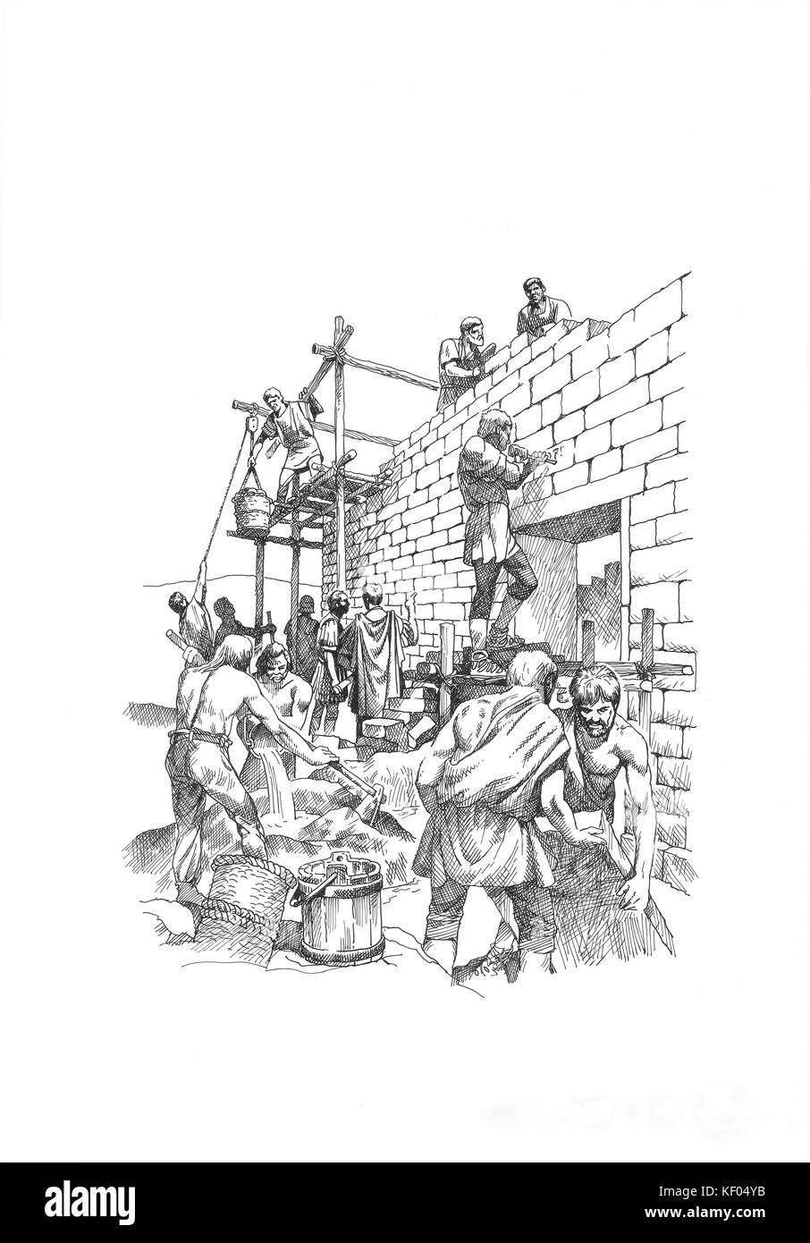 Hadrians wall reconstruction hi-res stock photography and images - Alamy