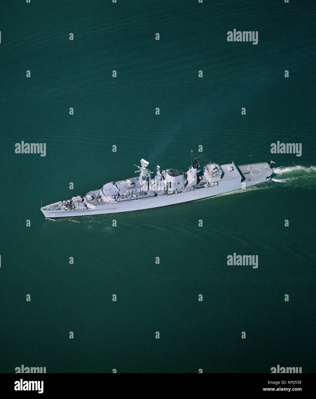 HMS Broadsword (F88) off Plymouth. July 1990. This Type 22 frigate of ...