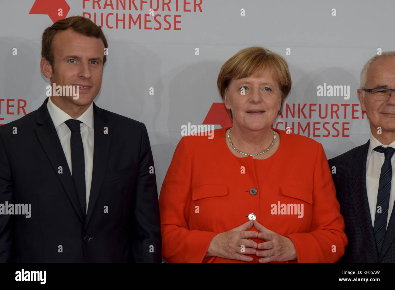 Frankfurt, Germany. 10th Oct, 2017. French president Emmanuel Macron ...