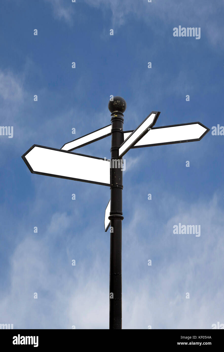 Blank road sign on blue sky background with copy space Stock Photo - Alamy