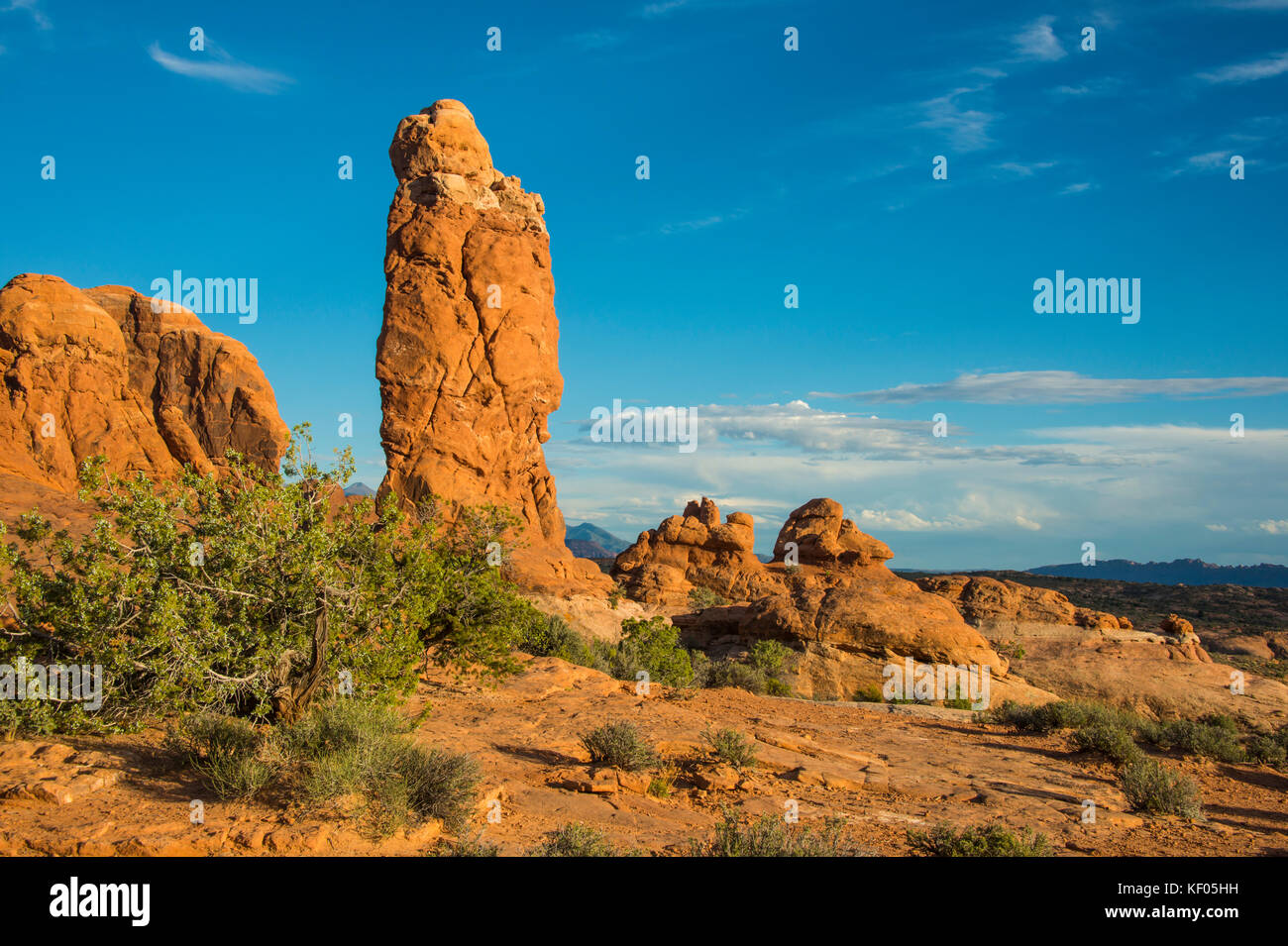 Beautiful red sandstone formations in the Arches National Park, Utah ...