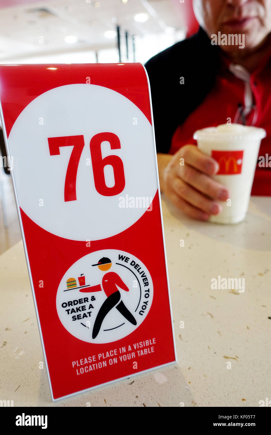 Australian McDonald's table order number Stock Photo - Alamy