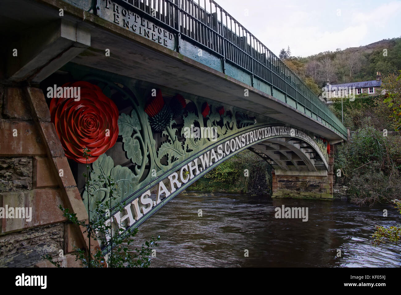 The Waterloo Bridge constructed in 1815 crossing the River Conwy in ...