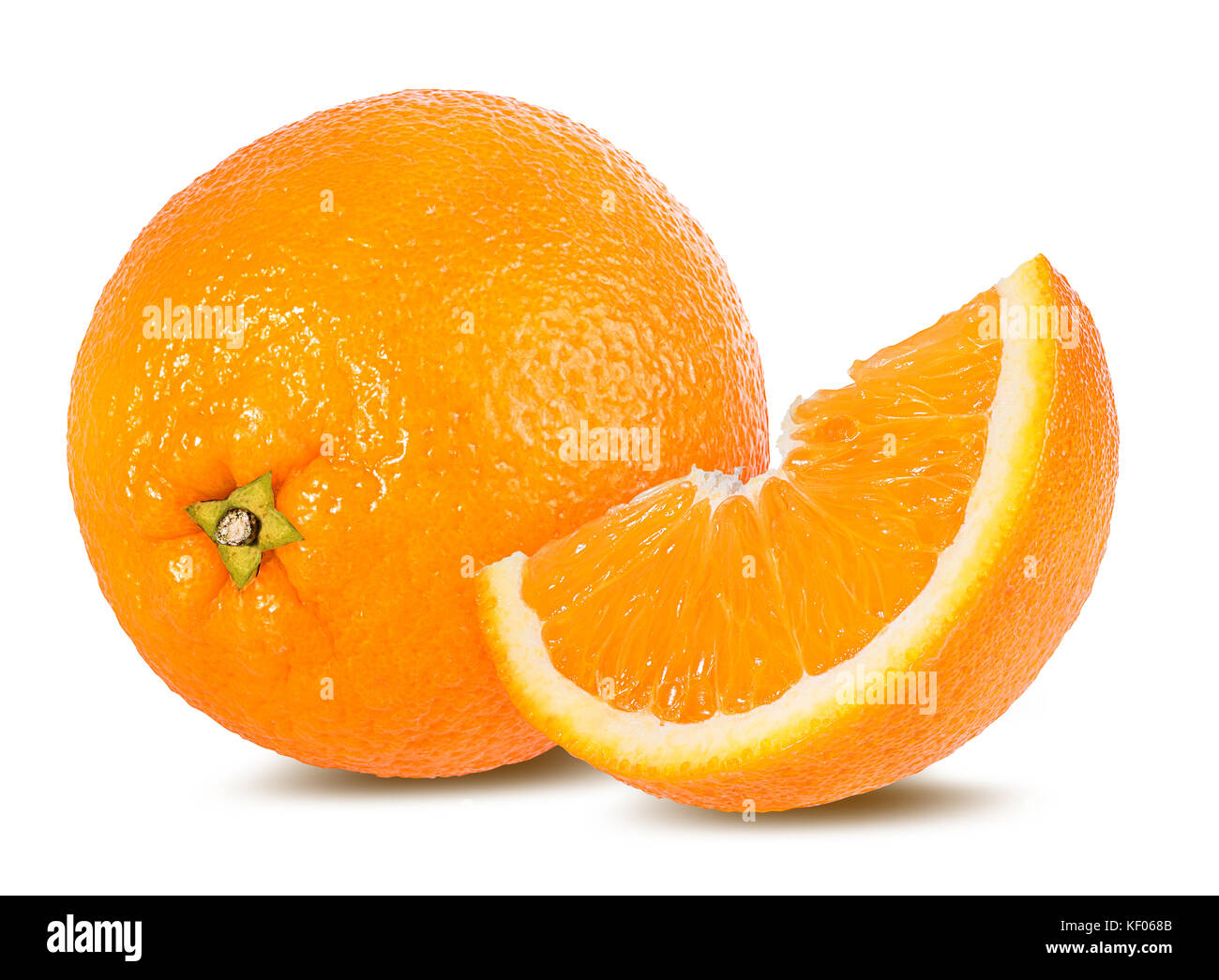 Ripe orange isolated on white background Stock Photo - Alamy
