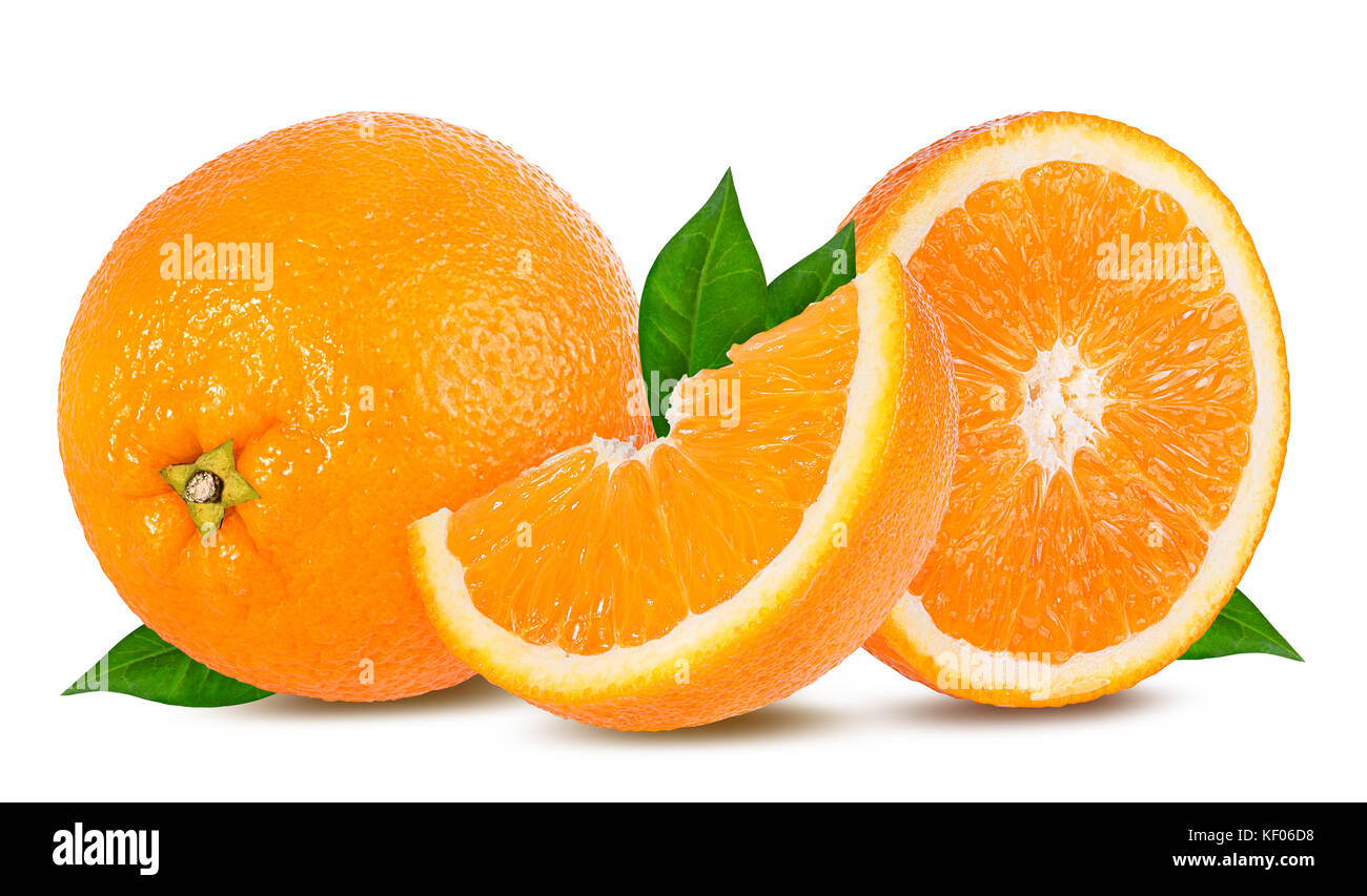 Ripe orange isolated on white background Stock Photo - Alamy