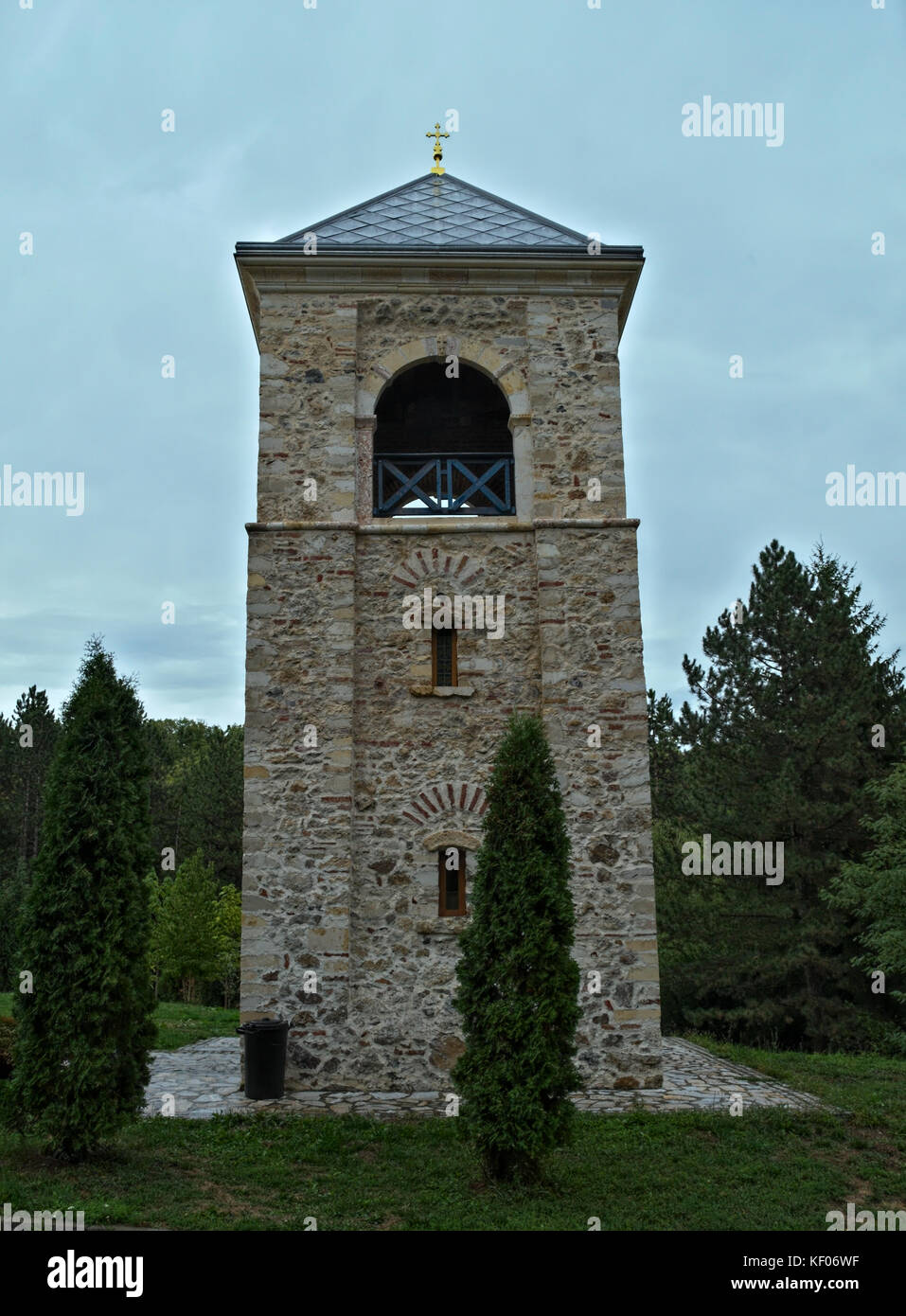 Stone tower at monastery Hopovo, Serbia Stock Photo - Alamy