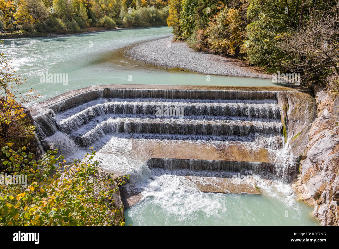 view at the river Lech and the famous 'Lechfall' Stock Photo - Alamy
