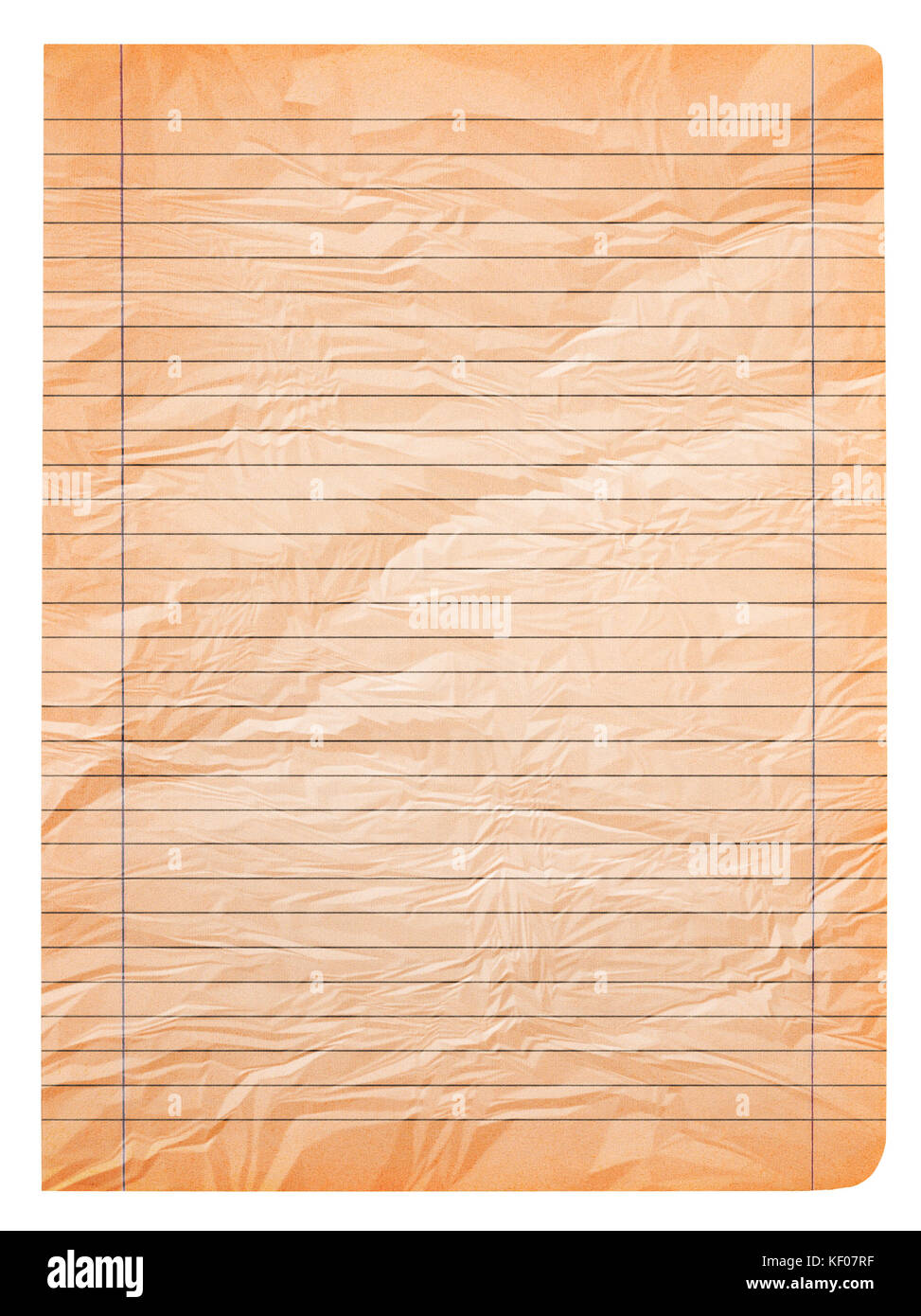 old wrinkled page of notebook paper Stock Photo - Alamy