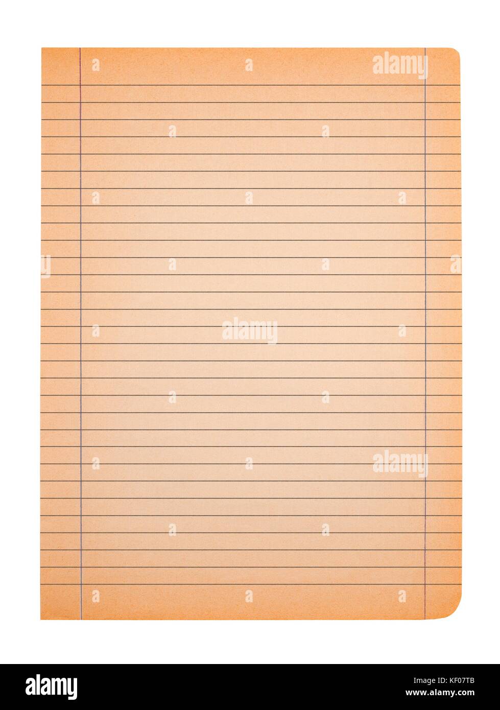 old page of notebook paper Stock Photo - Alamy