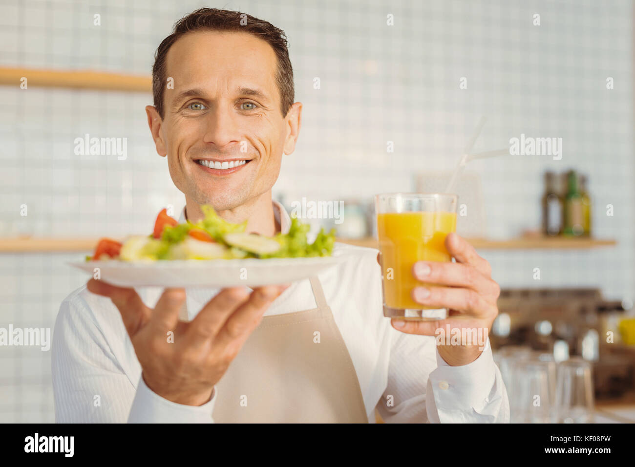 Happy cook modern cafe hi-res stock photography and images - Alamy