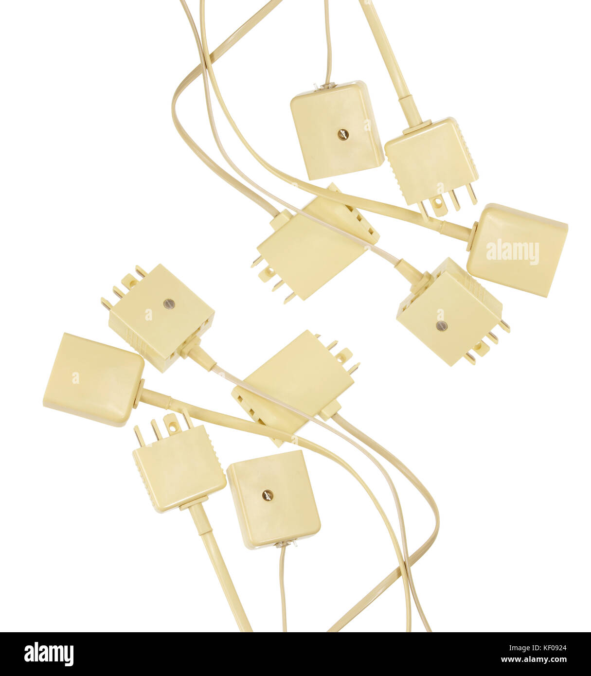 Phone Plugs on White Background Stock Photo - Alamy