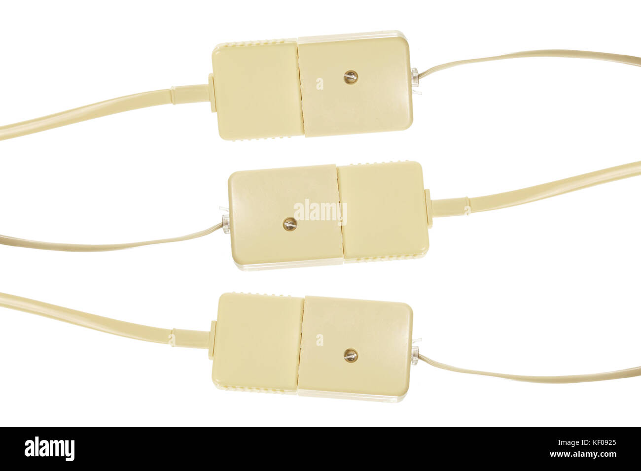Phone Plugs on White Background Stock Photo - Alamy