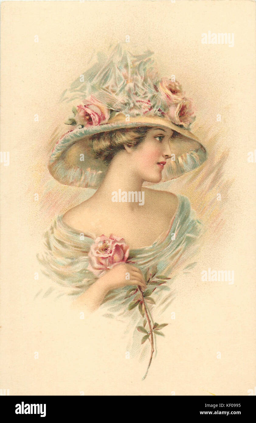 illustrative portrait of a lady vintage Stock Photo - Alamy