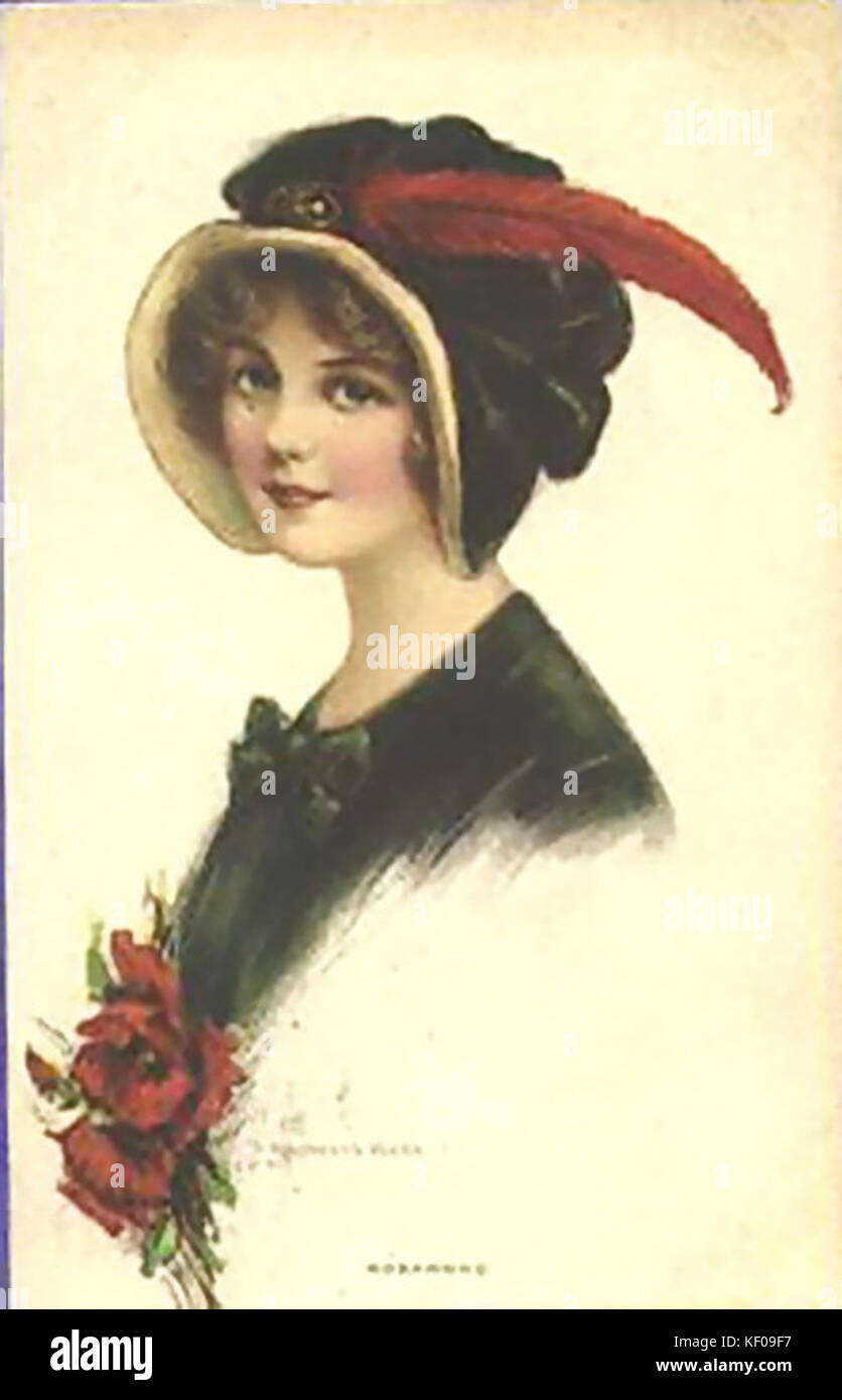 illustrative portrait of a lady vintage Stock Photo - Alamy