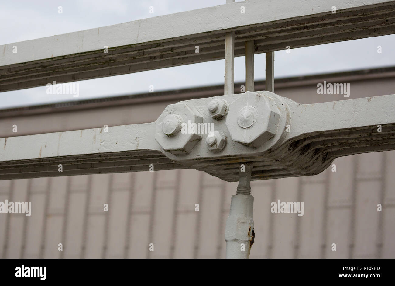 Conwy Suspension Bridge wrought iron suspension chains detail Stock ...