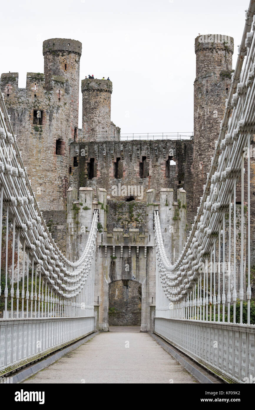 Conwy Suspension Bridge Stock Photo - Alamy