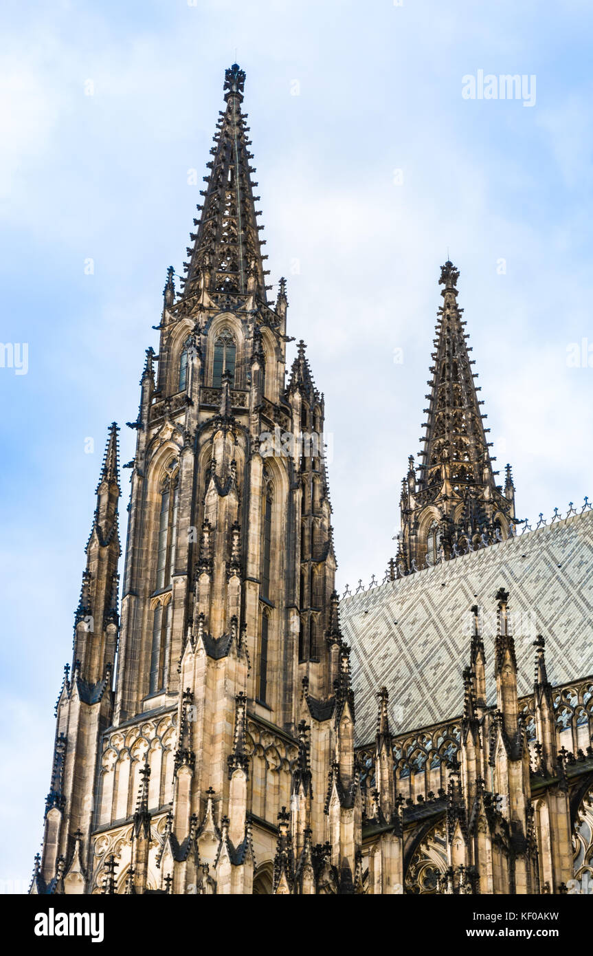 Prague, Czech Republic: Towers of the metropolitan Cathedral of Saint ...