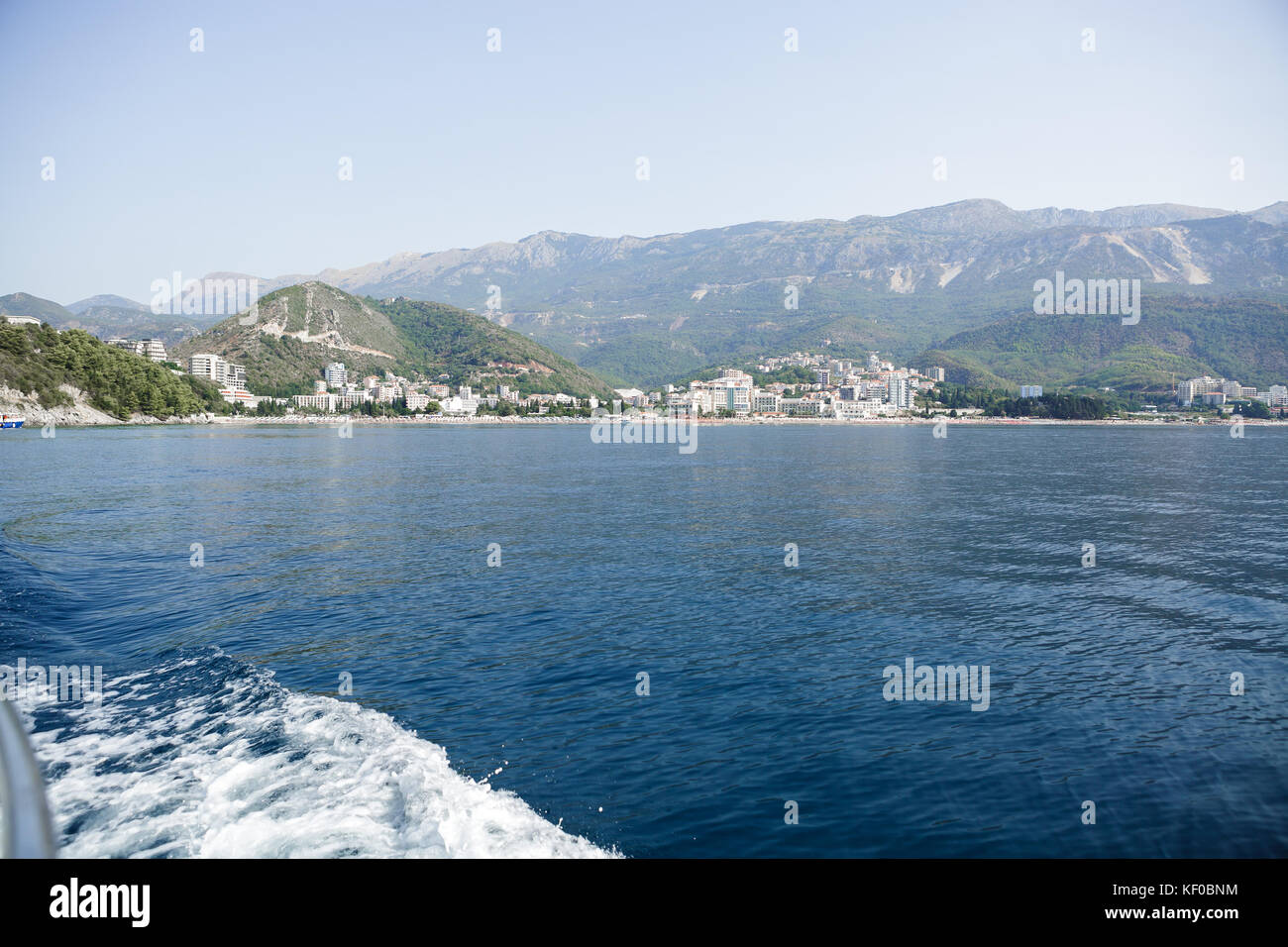 view of Budva from the sea Stock Photo - Alamy