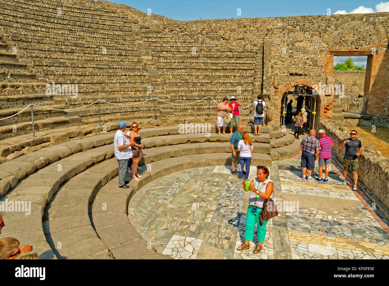 Odeon small amphitheatre in the ruined Roman city of Pompeii at Pompei ...