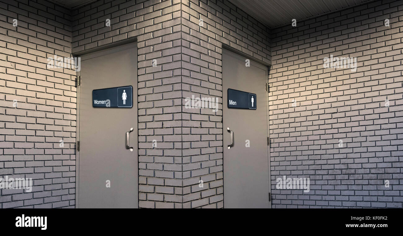 public mens and womens restroom doors Stock Photo - Alamy
