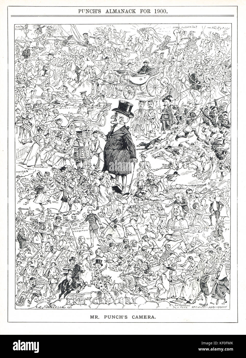 The end of the century, Punch cartoon of 1900. Cartoon By E J Wheeler ...