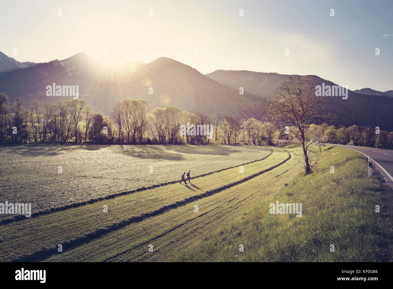Two men crossing a field hi-res stock photography and images - Alamy